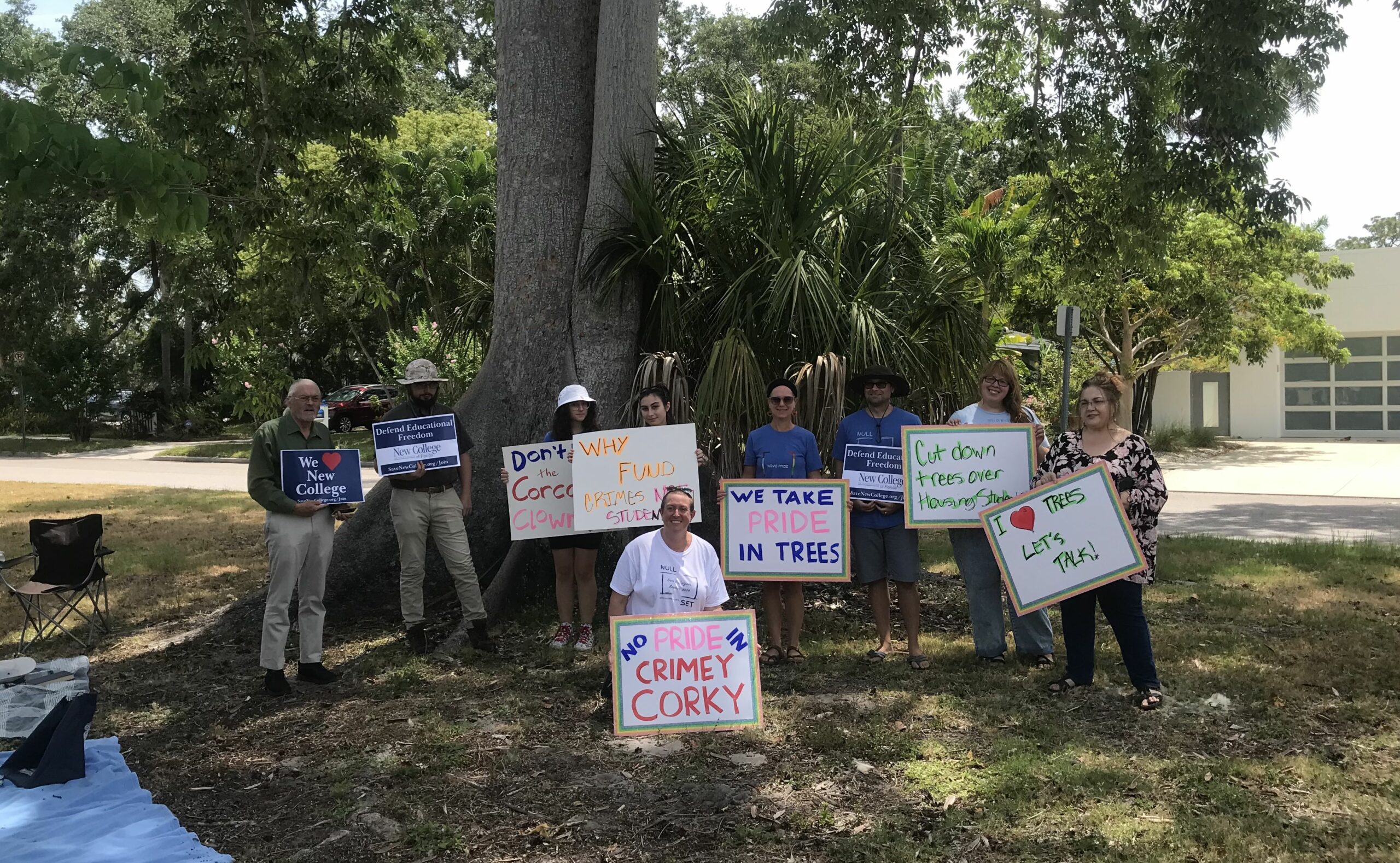 Neighbors, environmentalists protest New College tree-cutting - WSLR ...