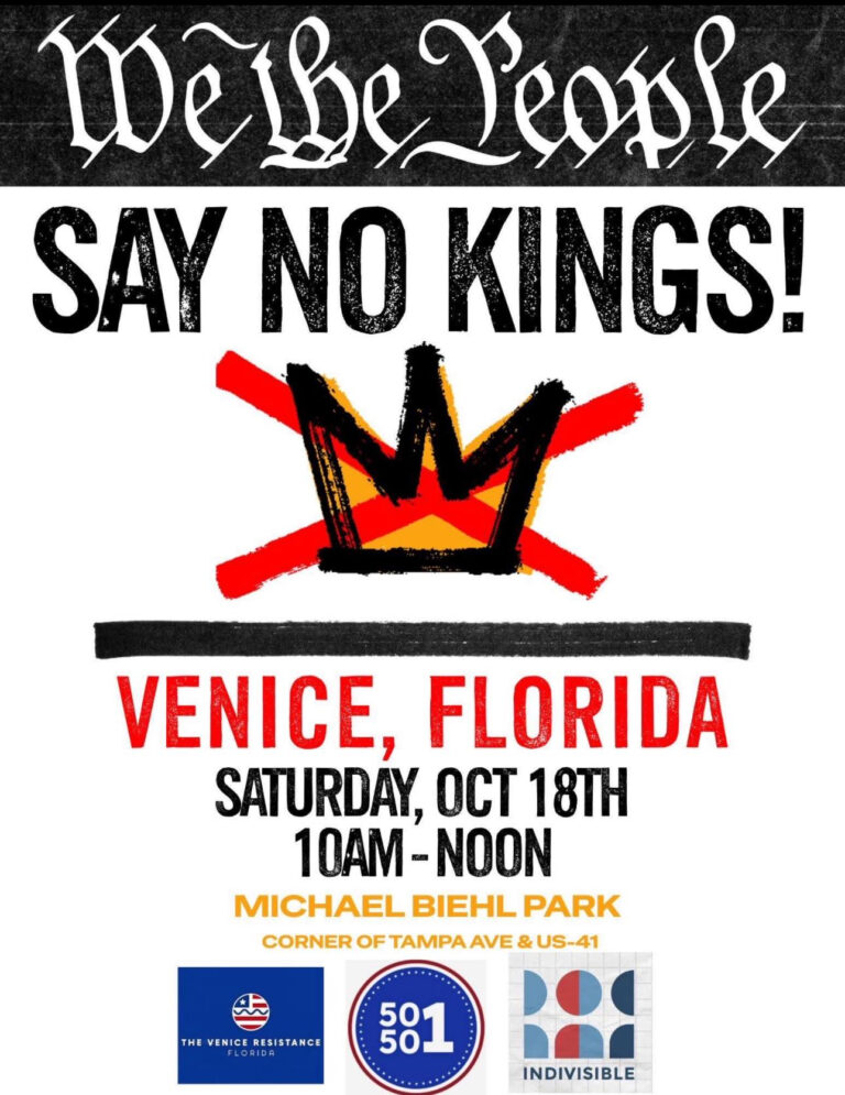 No Kings 2.0 coming to Sarasota and Manatee this Saturday - WSLR ...